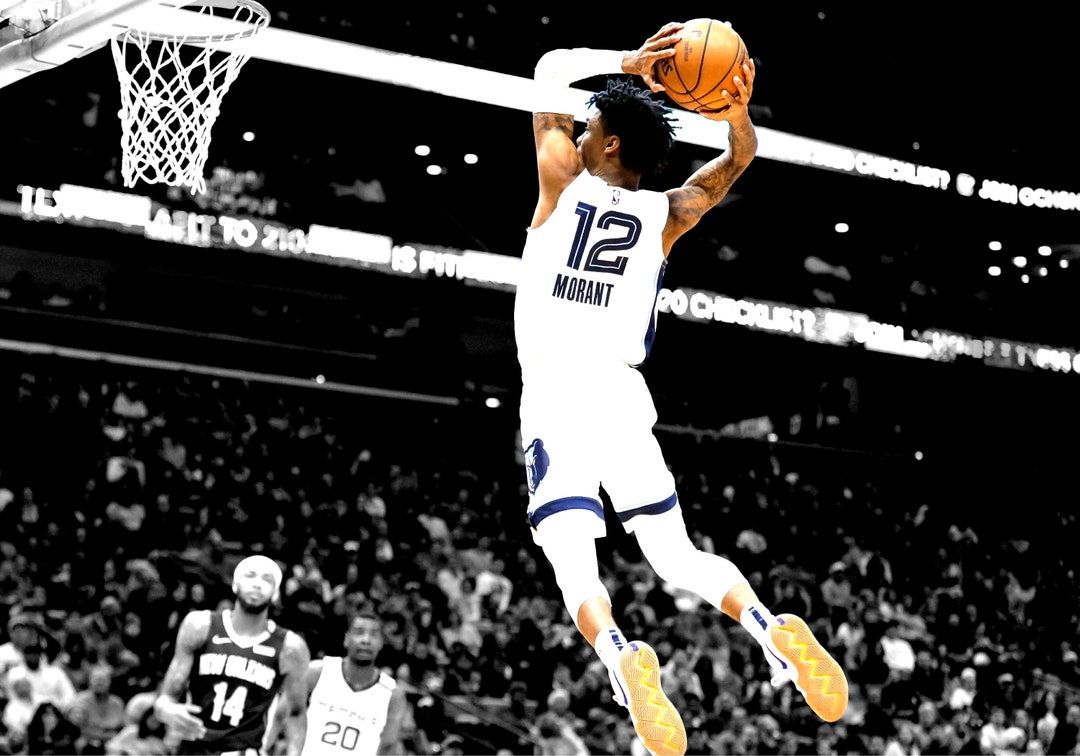 Ja Morant, Printable Poster, Memphis Grizzlies, Sports Art, Digital ...