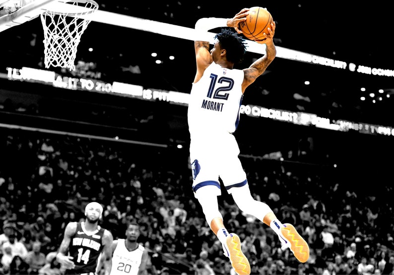 Ja Morant, Printable Poster, Memphis Grizzlies, Sports Art, Digital ...
