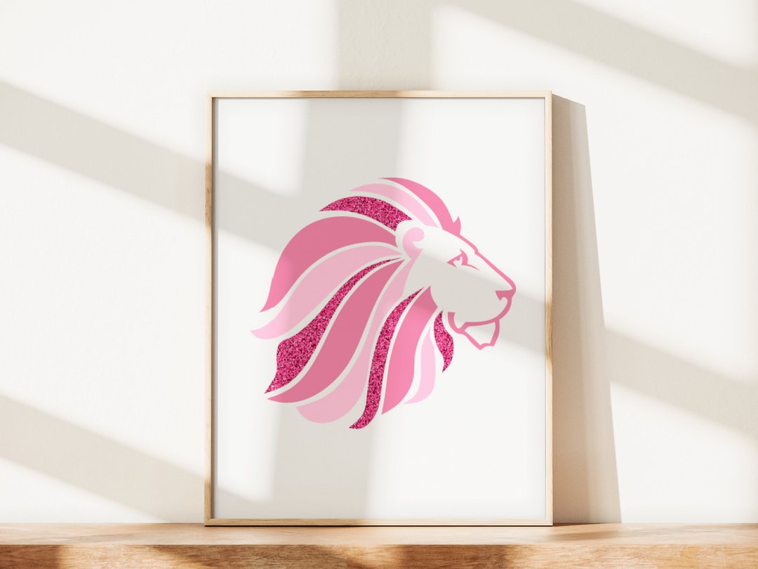 Alpha Delta Pi Adpi Sorority Gallery Wall Art PINK Lion Mascot Print ...