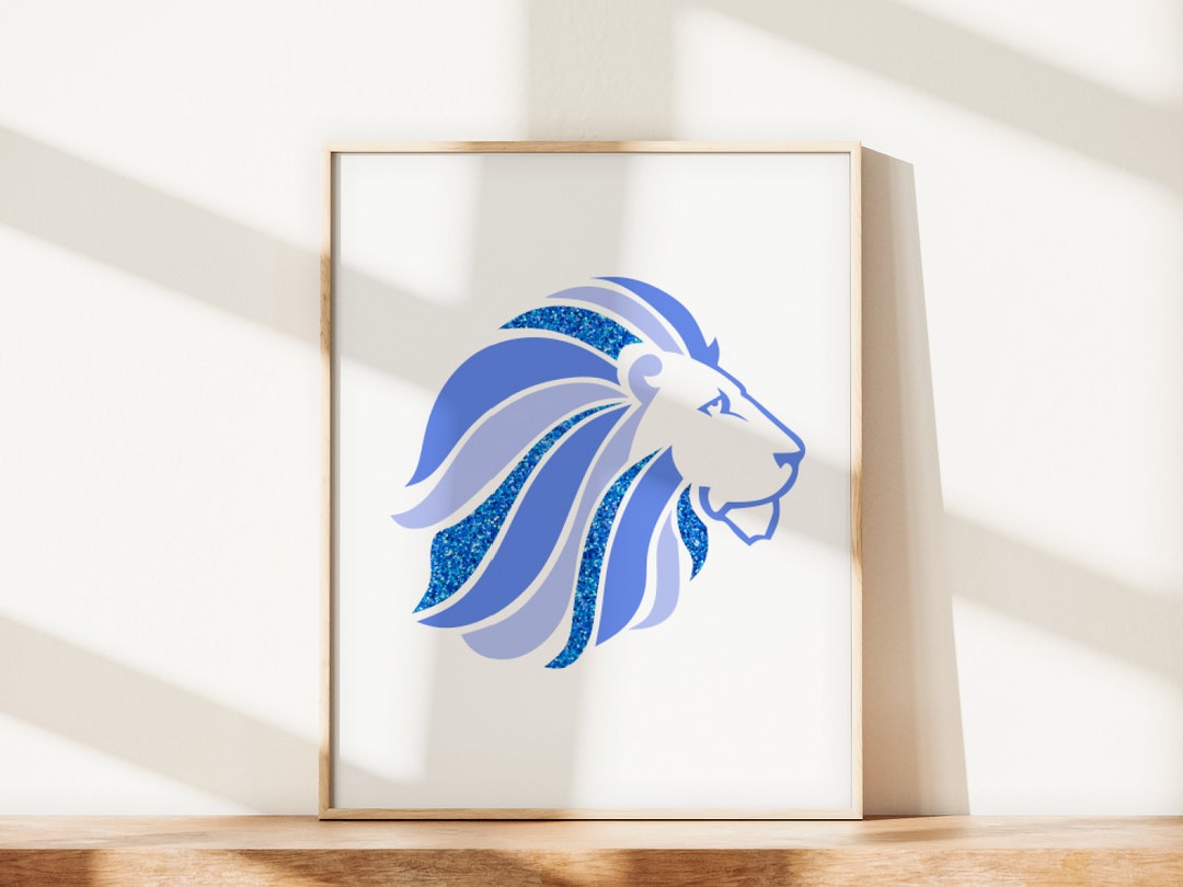 Alpha Delta Pi Adpi Sorority Gallery Wall Art Blue Lion Mascot Print ...
