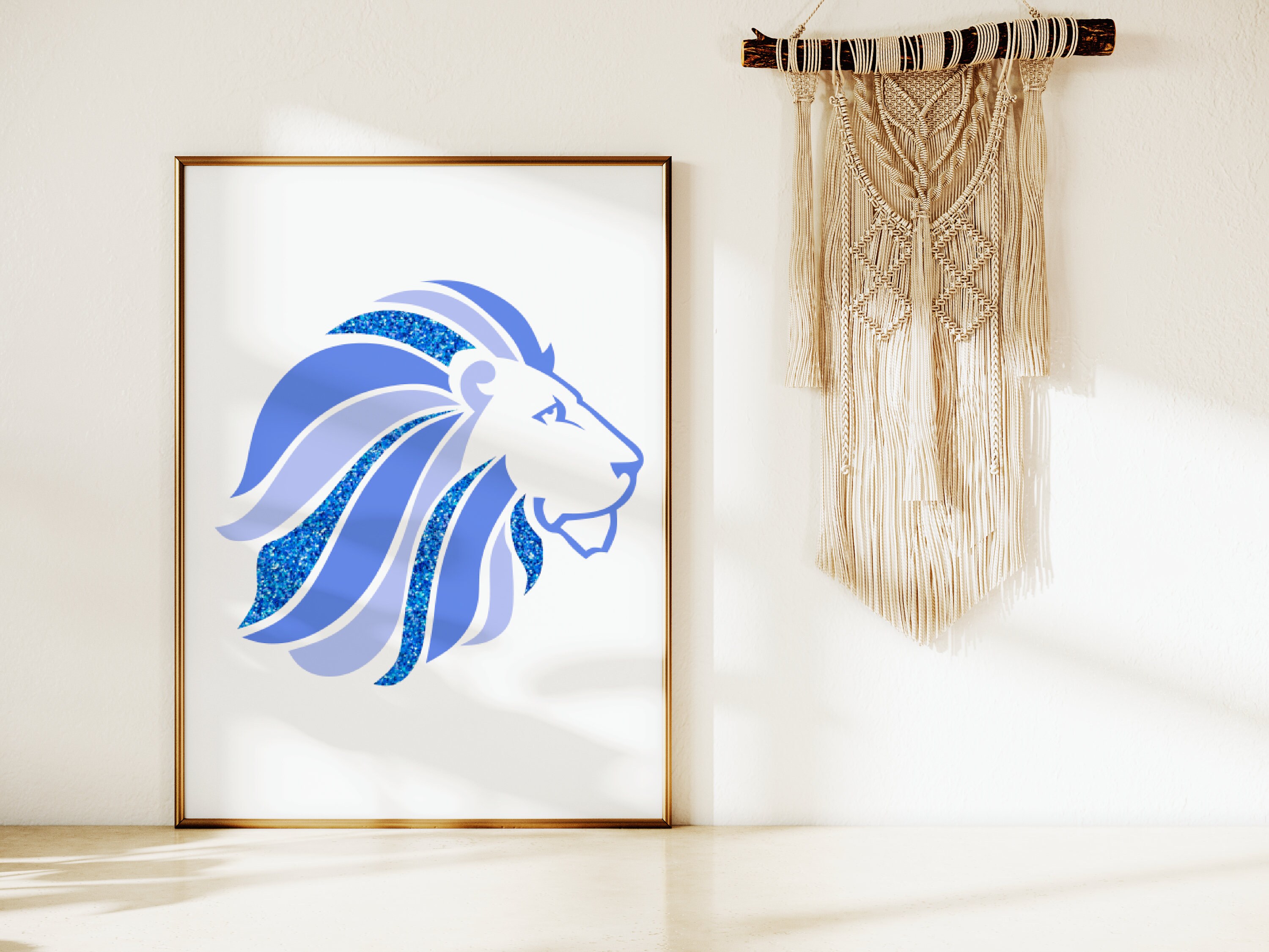 Alpha Delta Pi Adpi Sorority Gallery Wall Art Blue Lion Mascot Print ...