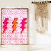 Preppy Thunder Wall Art, Preppy Room Decor, Preppy Lightning Bolt Print ...