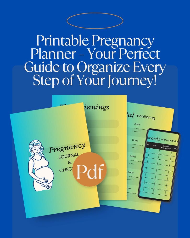 Printable Pregnancy Planner and Journal | Digital Maternity Organizer ...