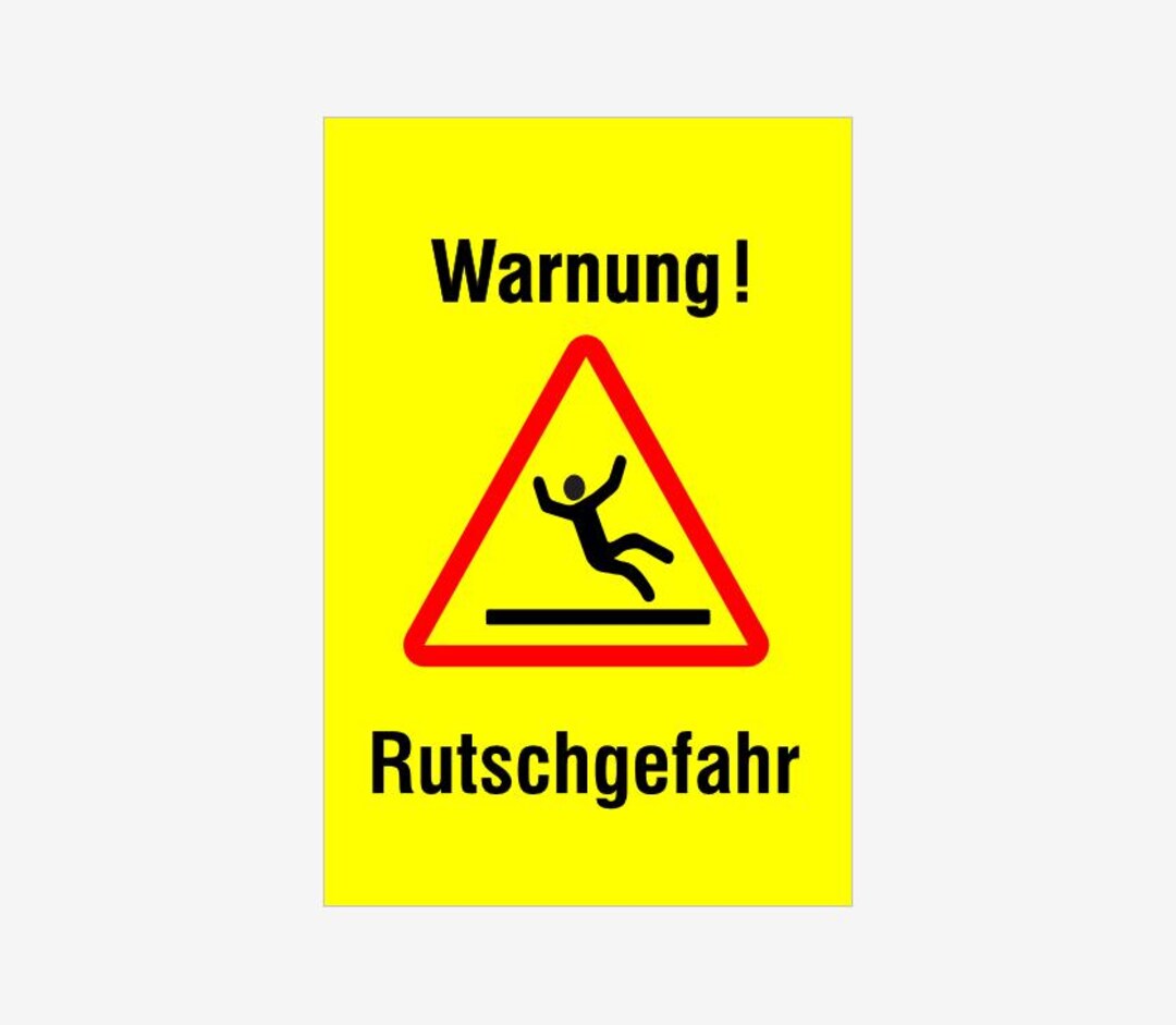 Warning Slip Hazard Sign Information Sign 200 X 300 X 3 Mm Made of ...