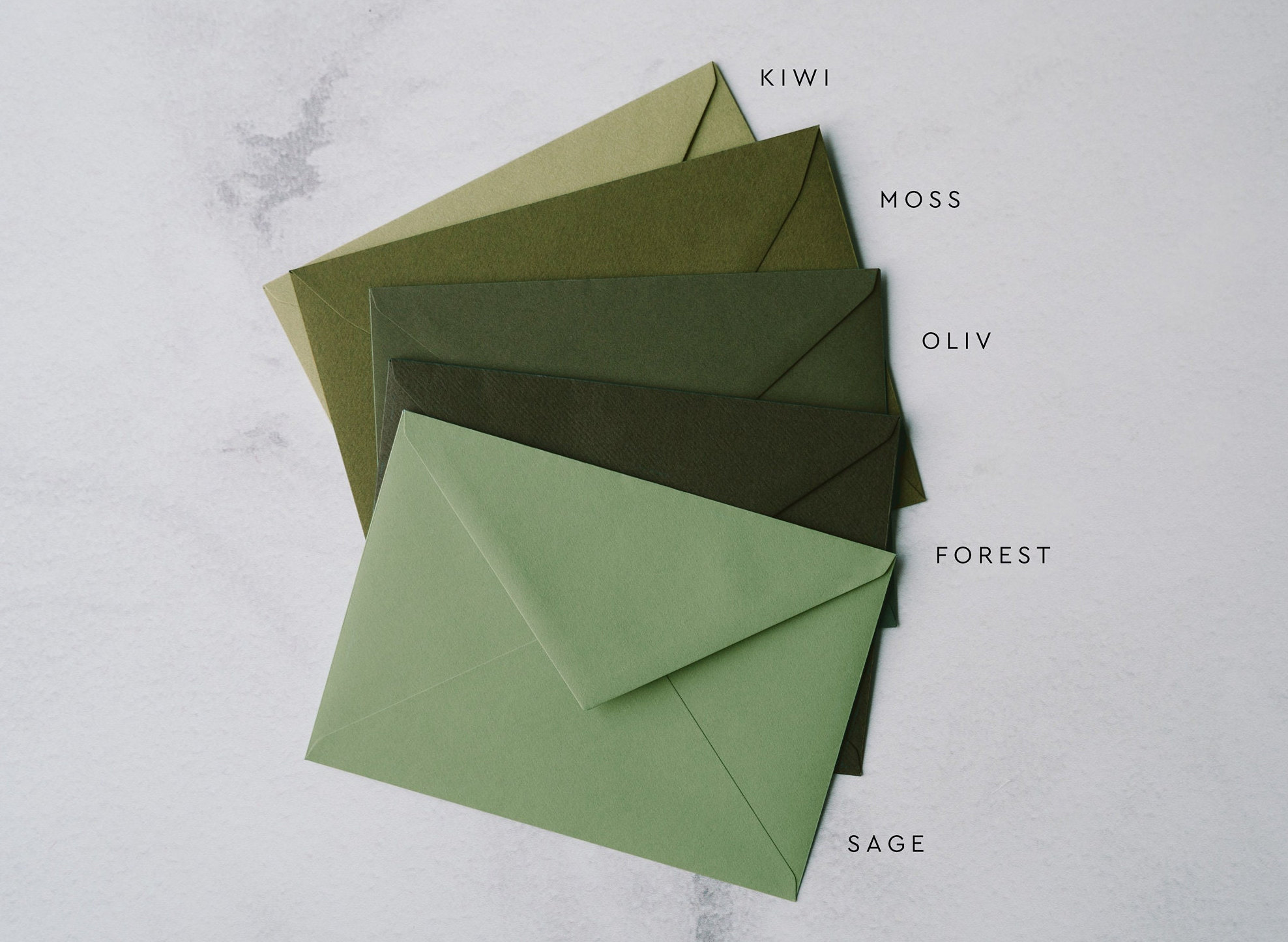 Briefumschlag Format DIN C6 oder B6, Farbton Kiwi / Moss / Oliv ...