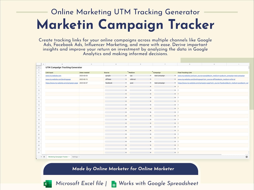 Marketing Campaign Tracker | UTM Tracking Generator | Marketing ...