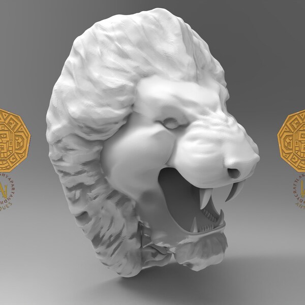 Lion Head Stl File - Etsy