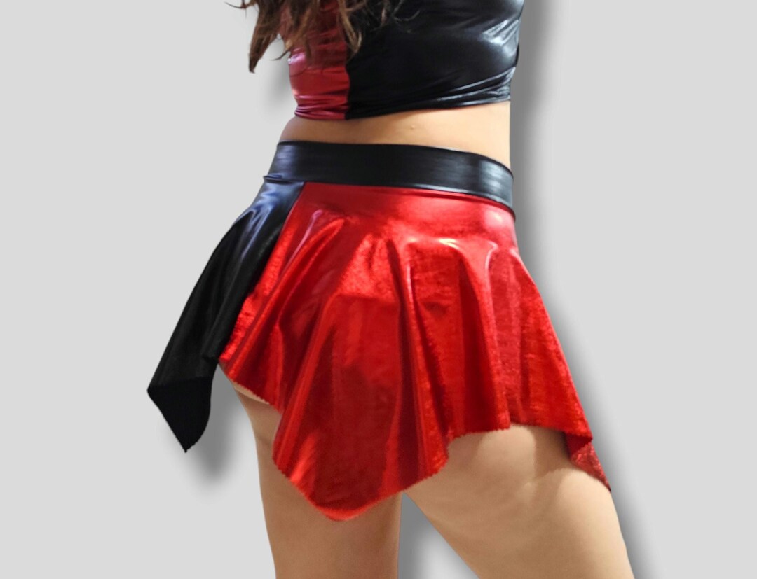 Cosplay Mini Skirt Black And Red Or Blue And Red Comic Skirt