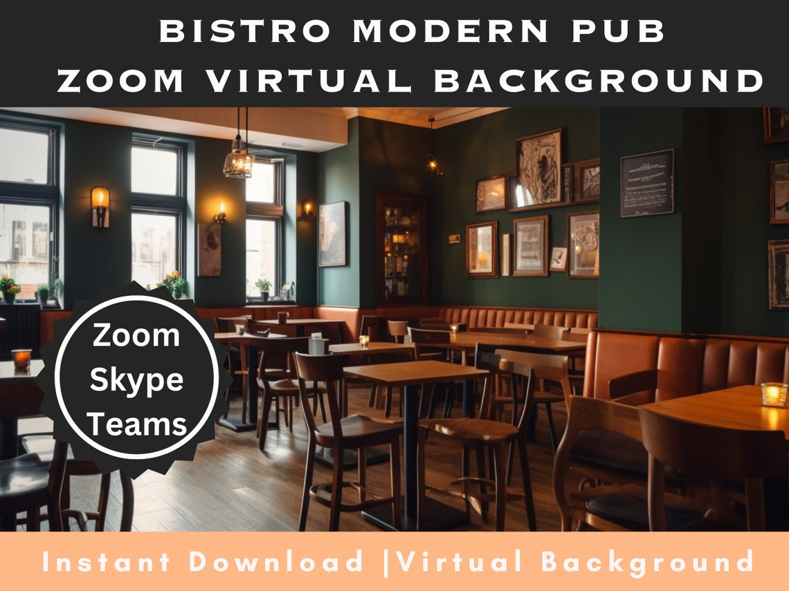 Bistro Pub Virtual Background, Tarven Zoom Background, Public House ...