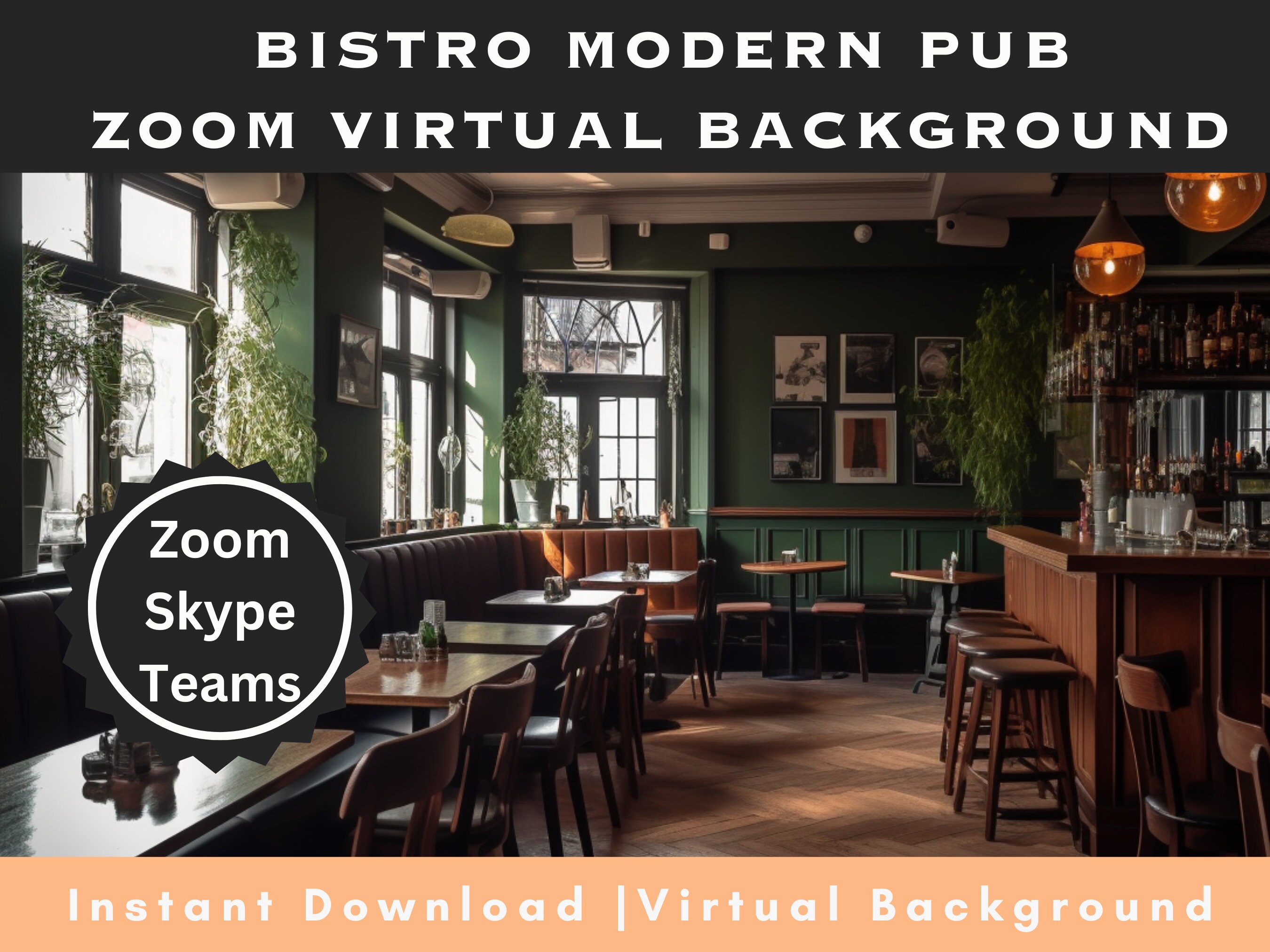 Bistro Pub Virtual Background, Tarven Zoom Background, Public House ...
