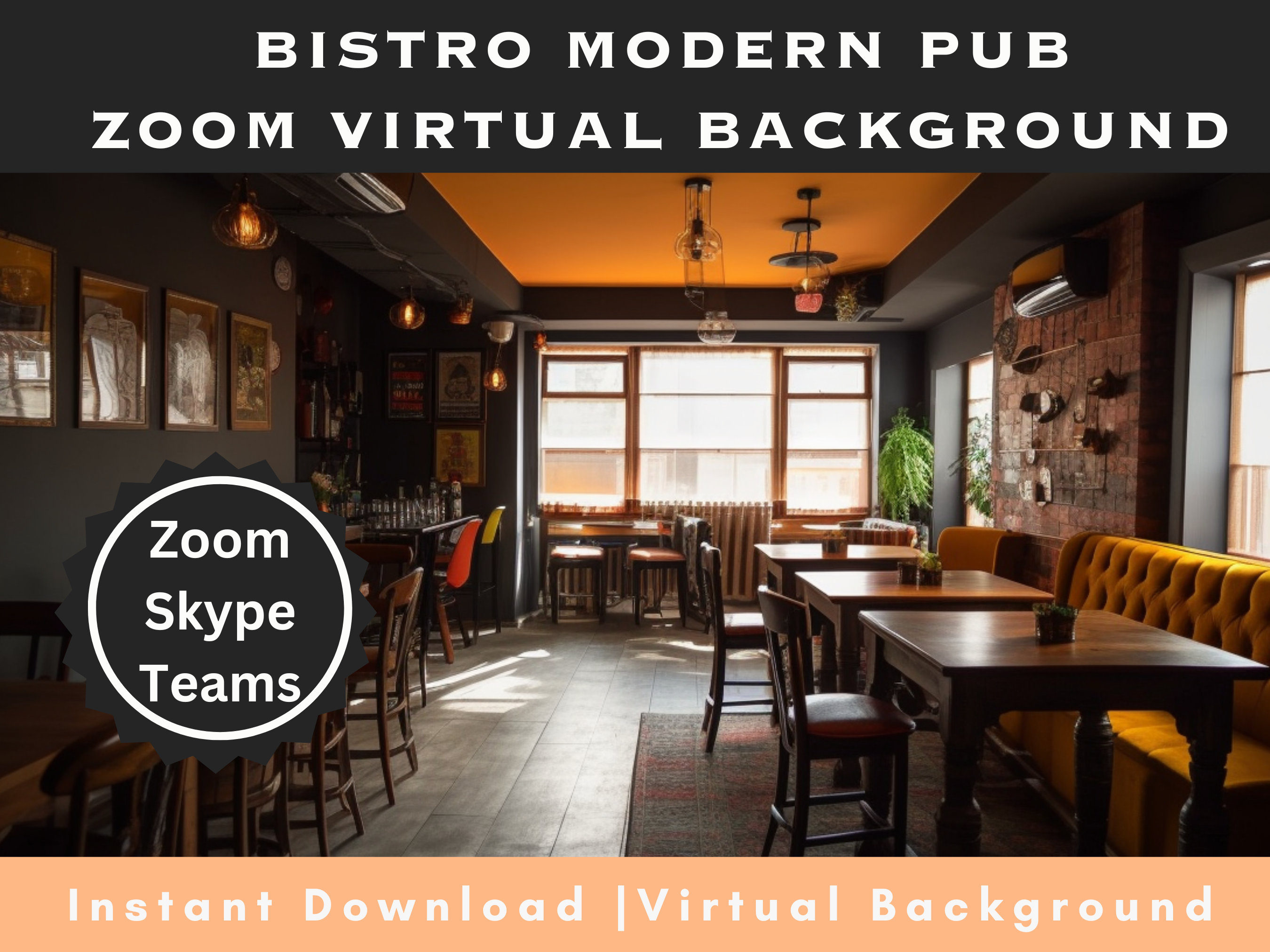 Bistro Pub Virtual Background, Tarven Zoom Background, Public House ...