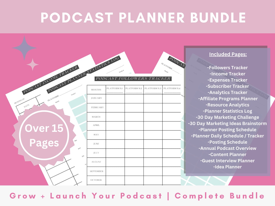 Podcast Planning Bundle - Printable Podcast Planner to Launcg and ...