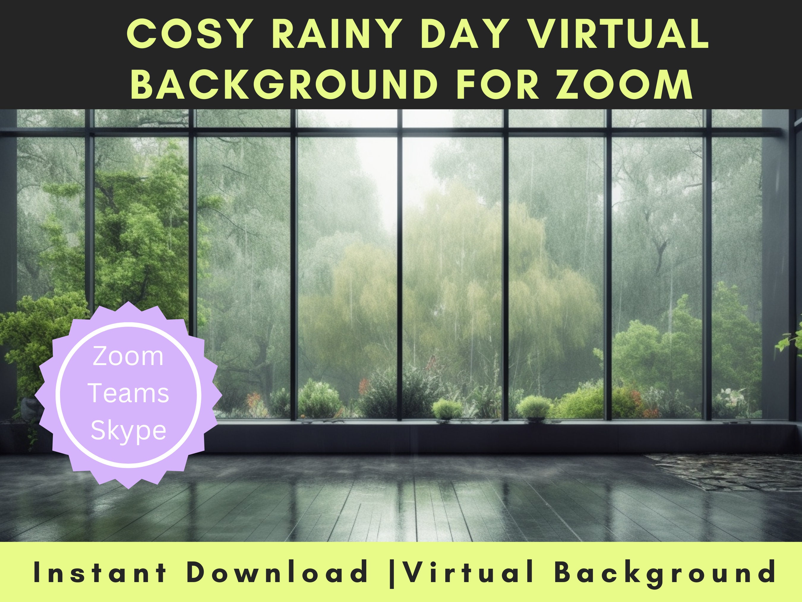 Virtual Zoom Background Professional Quality Cozy Home Effect Suitable for Home Working, Teams ...
