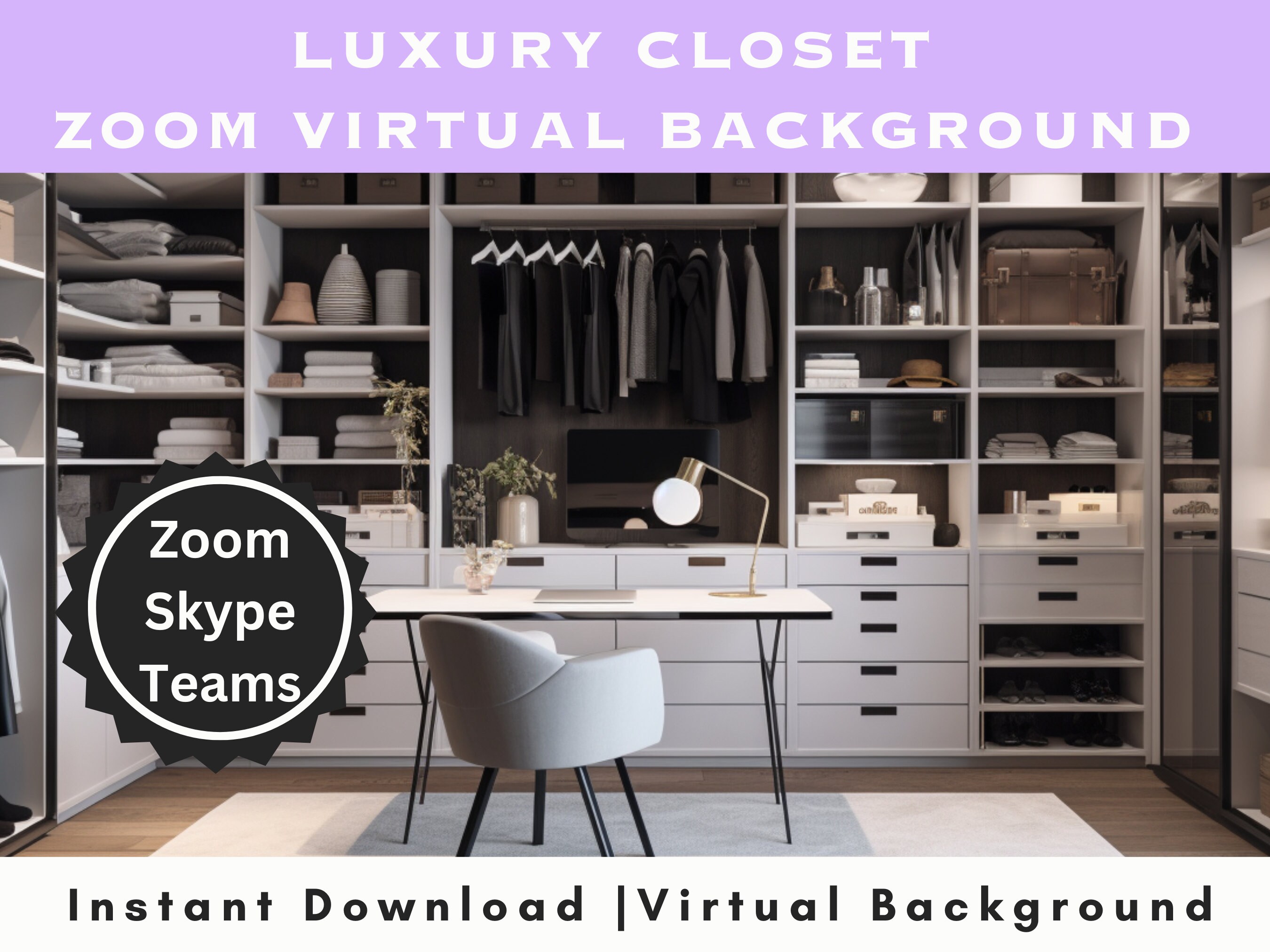 Closet Virtual Background, Home Closet Virtual Background, Luxury ...