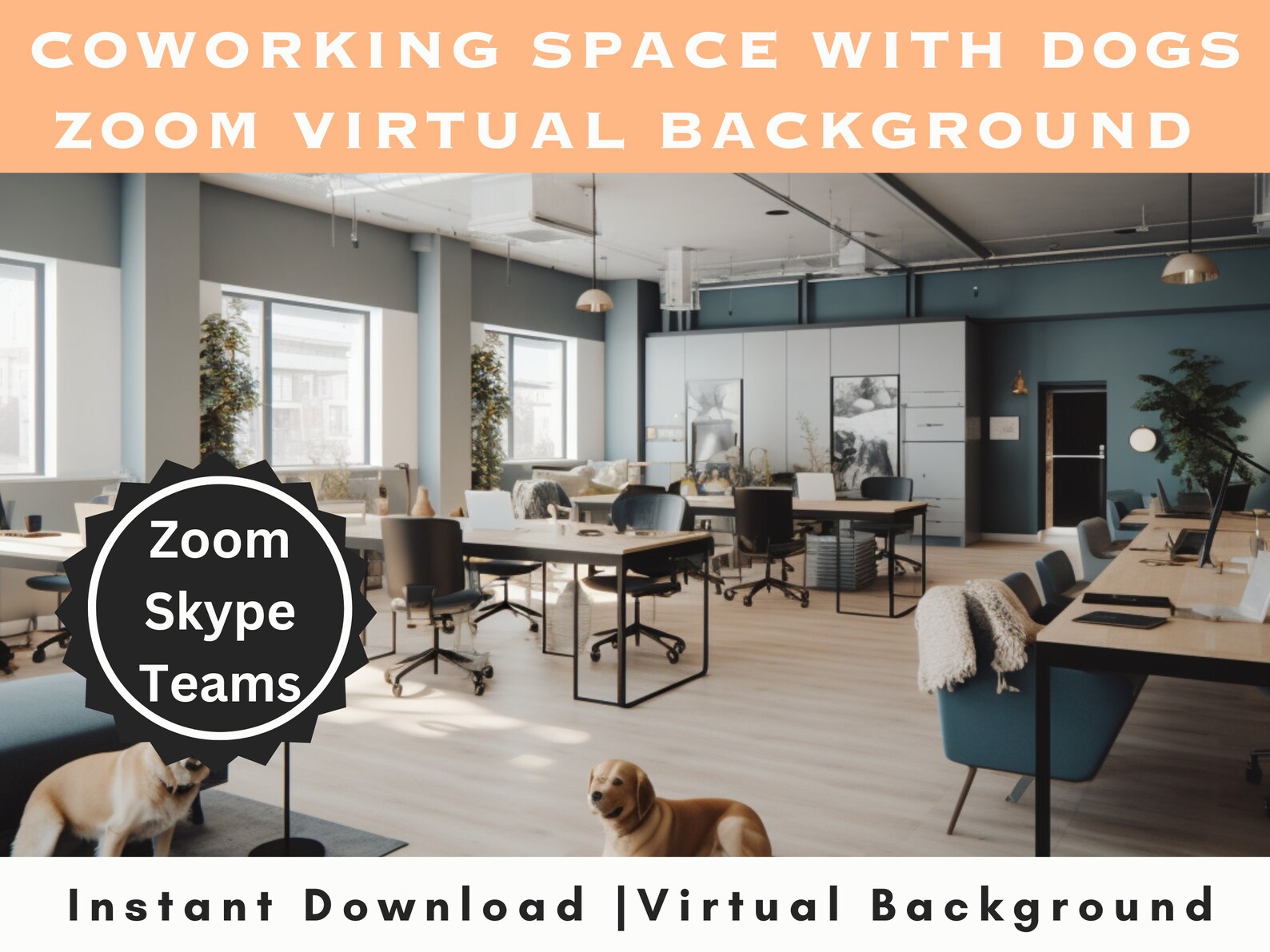 Virtual Co-working Space Video Conferencing Background | Zoom ...