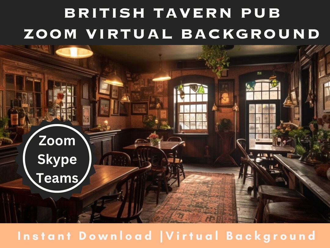 British Tavern Pub Zoom Background - High-quality Digital Download ...