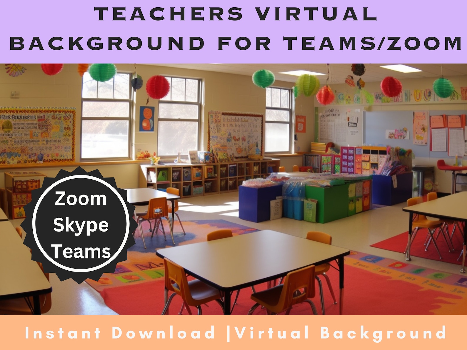 Teacher's Zoom Background High-quality Download - Etsy