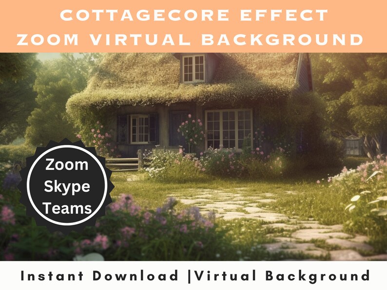 Cottagecore Virtual Background, Cottage Background for Zoom ...