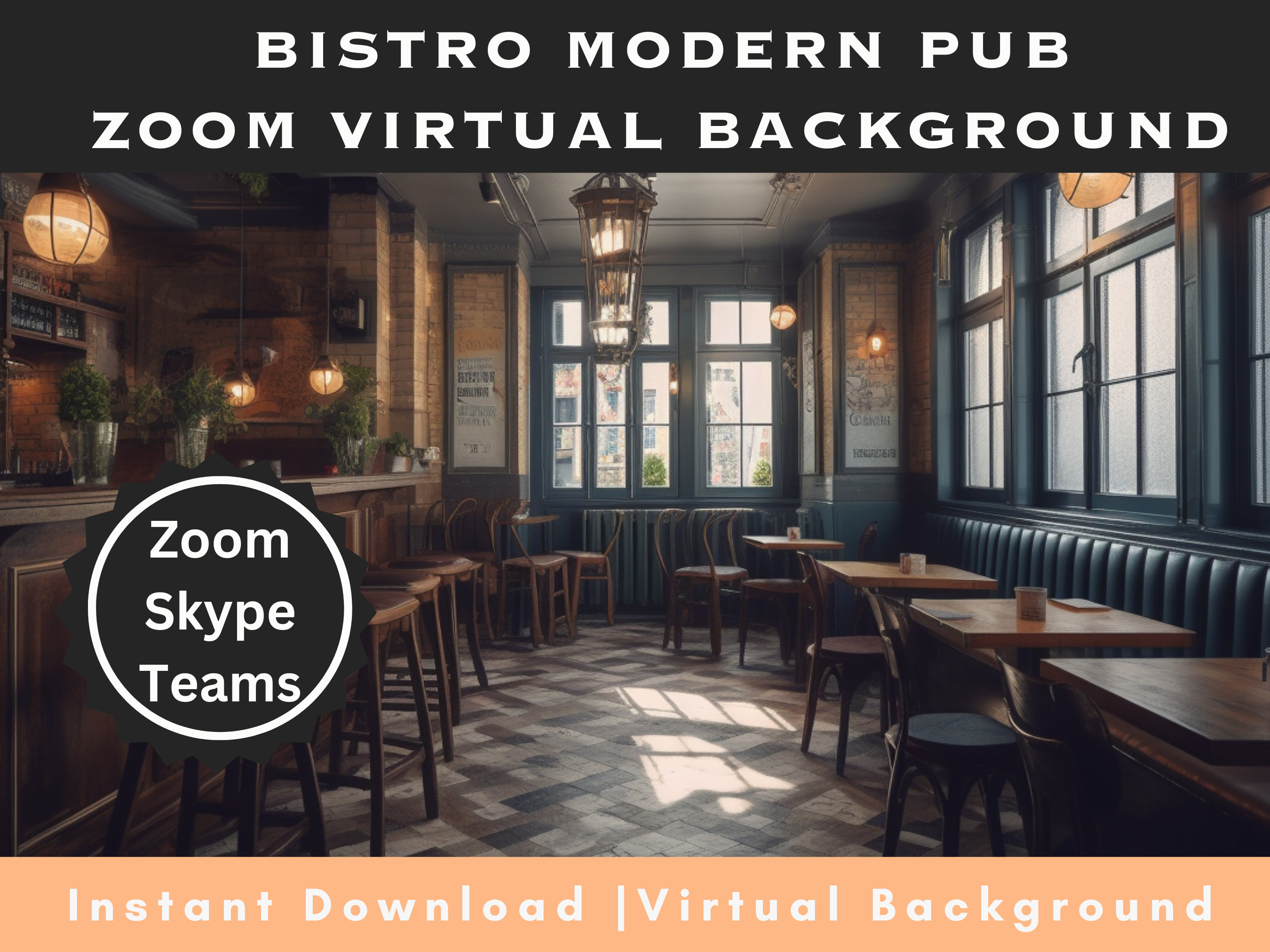 Bistro Pub Virtual Background, Tarven Zoom Background, Public House ...