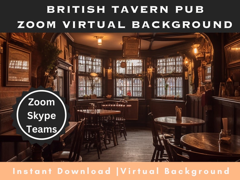British Tavern Pub Zoom Background - High-quality Digital Download ...