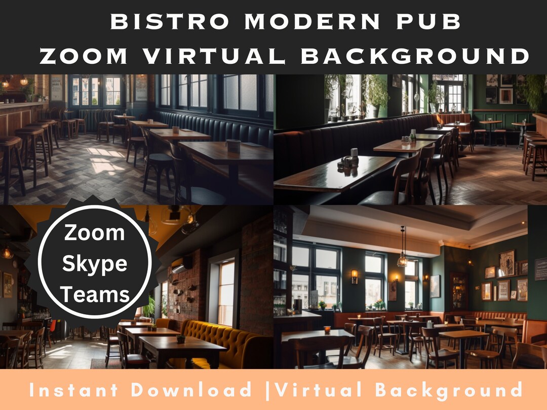 Bistro Pub Virtual Background, Bundle, Tarven Zoom Background, Public ...