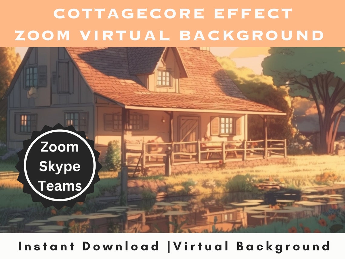 Cartoon Cottagecore Virtual Background, Cottage Background for Zoom ...