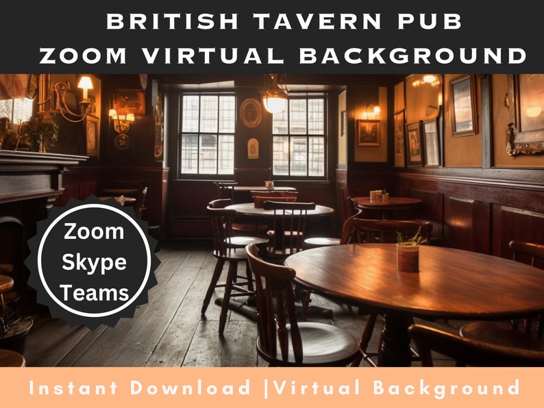 British Tavern Pub Zoom Background - High-quality Digital Download ...