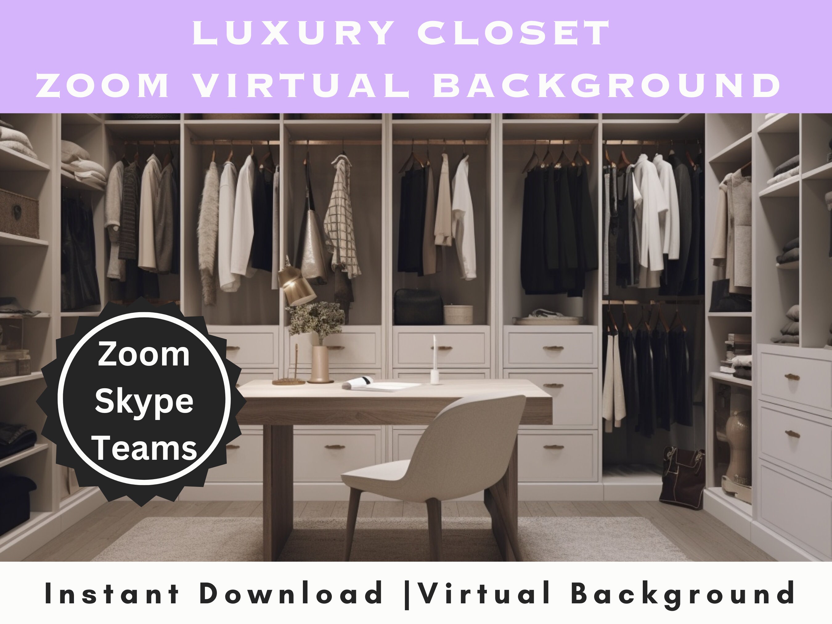 Modern Closet Virtual Background, Home Closet Virtual Background ...