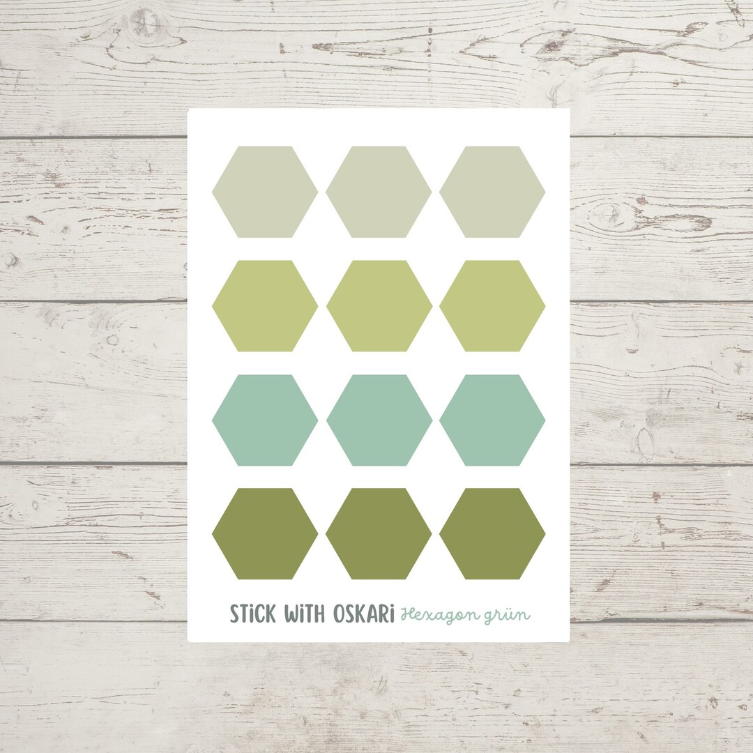 Green Sticker Sheet Honeycomb Hexagon Gradient Neutral Sticker Ombré ...
