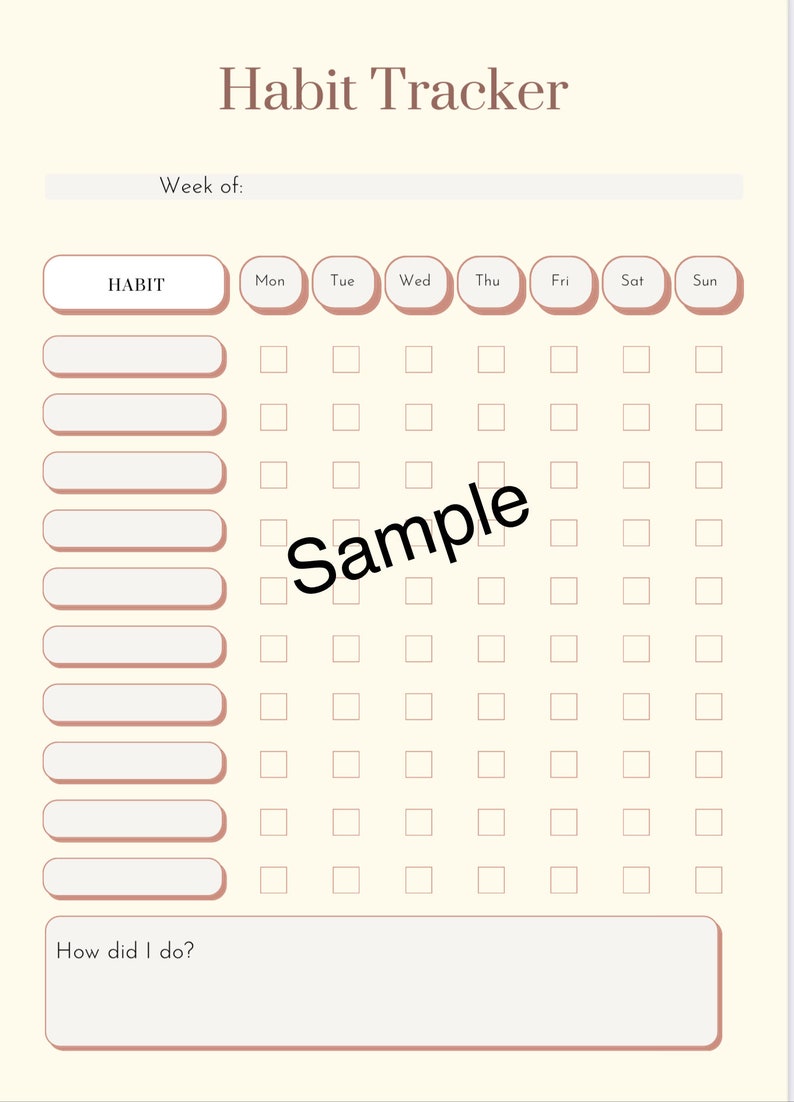 Habit Tracker - Etsy