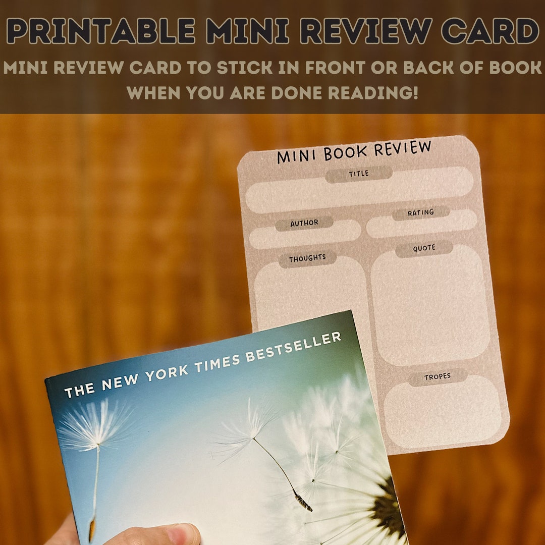 PRINTABLE MINI REVIEW Card Instant Download Printable Reading ...