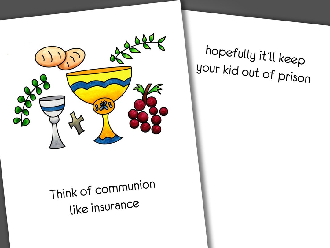 Prison Insurance, Happy Communion Card, Funny Communion Card, Religious ...
