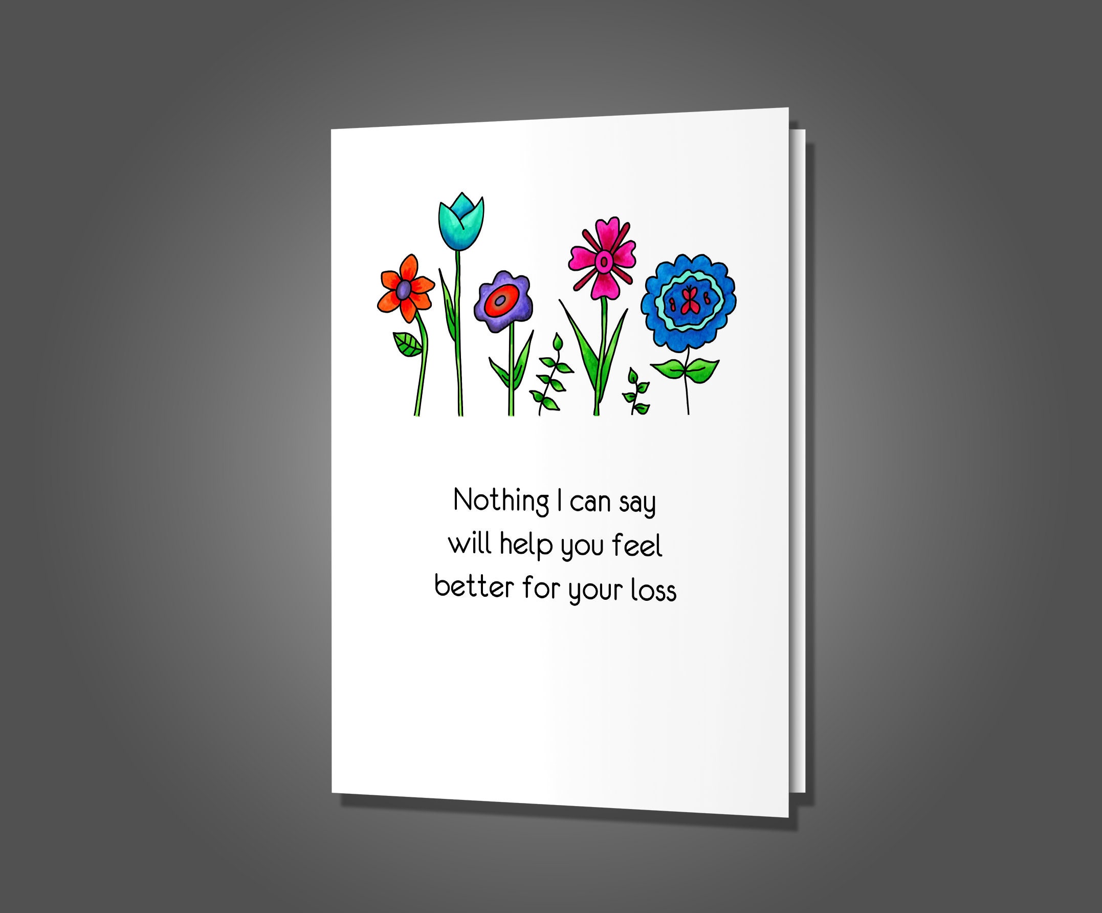 This Card Won't Help Sympathy Card, Funny Sympathy Card, Loss or ...