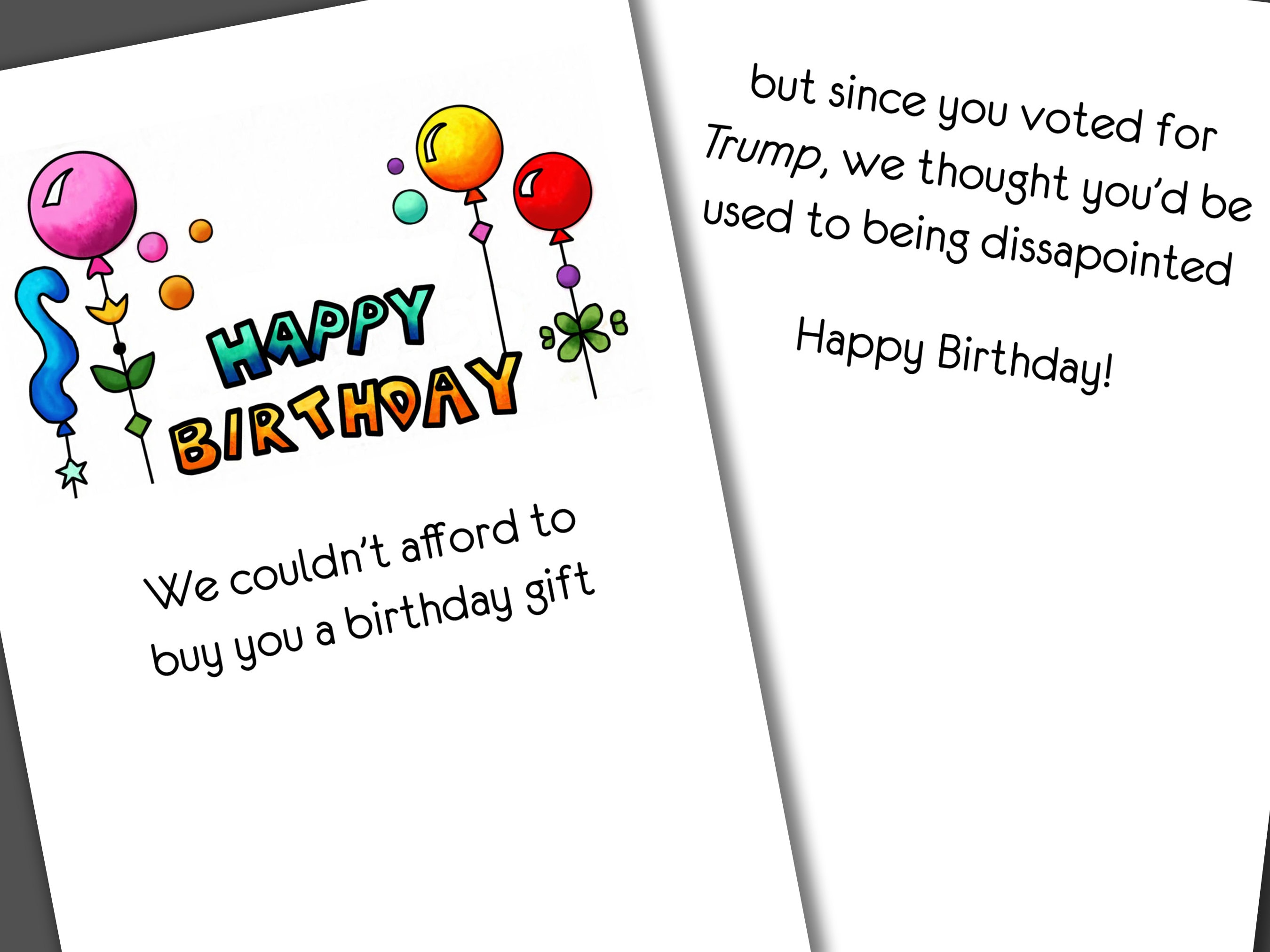 Funny Trump Disappointment Birthday Card - Etsy