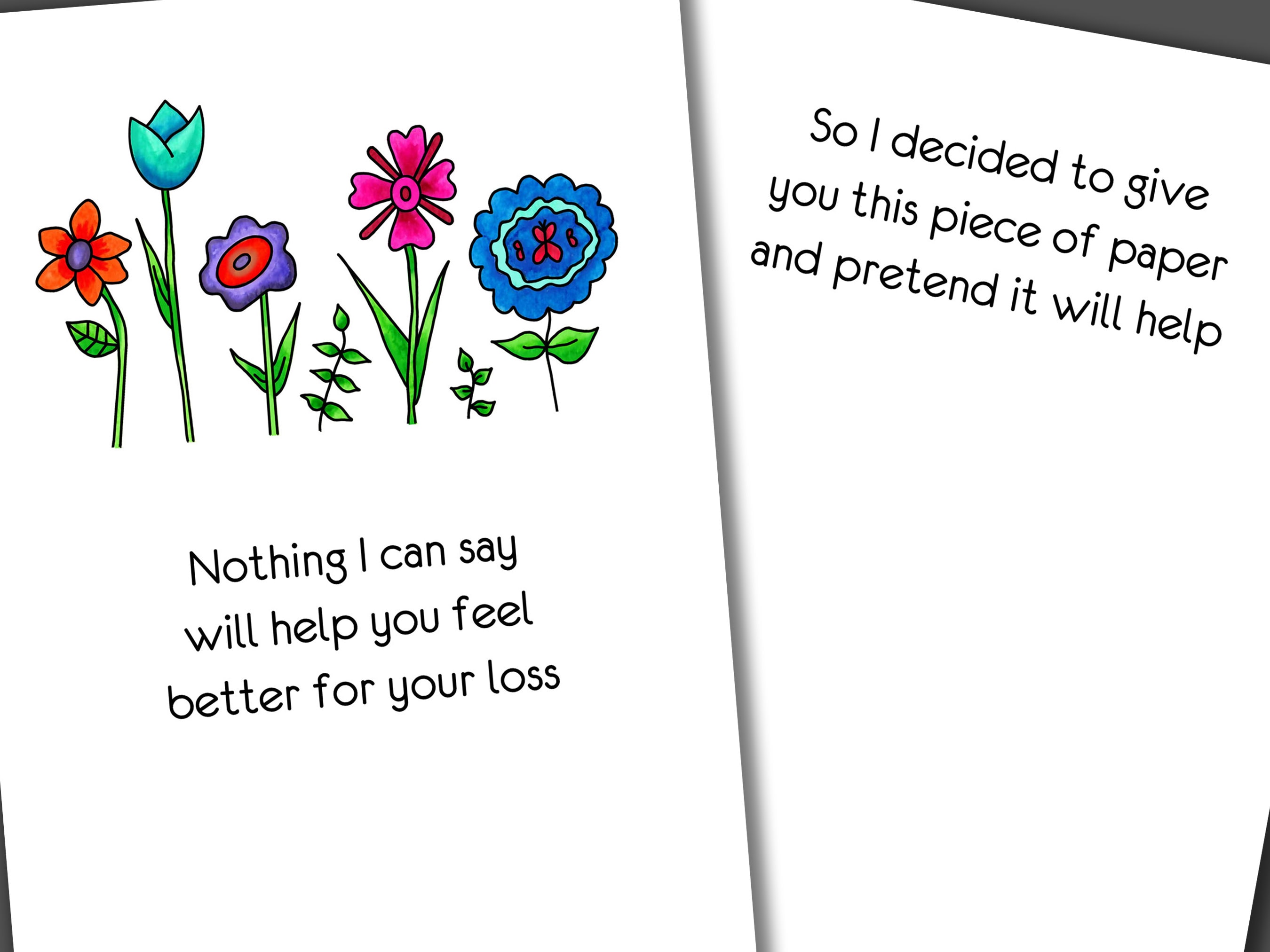 This Card Won't Help Sympathy Card, Funny Sympathy Card, Loss or ...
