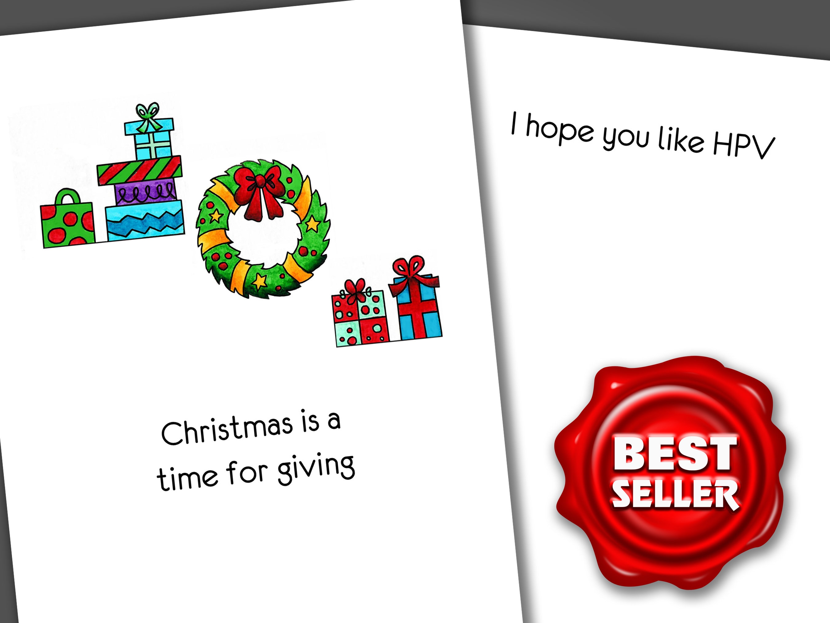 Gift of HPV Christmas Card, Funny Christmas Card, Merry Christmas Card ...