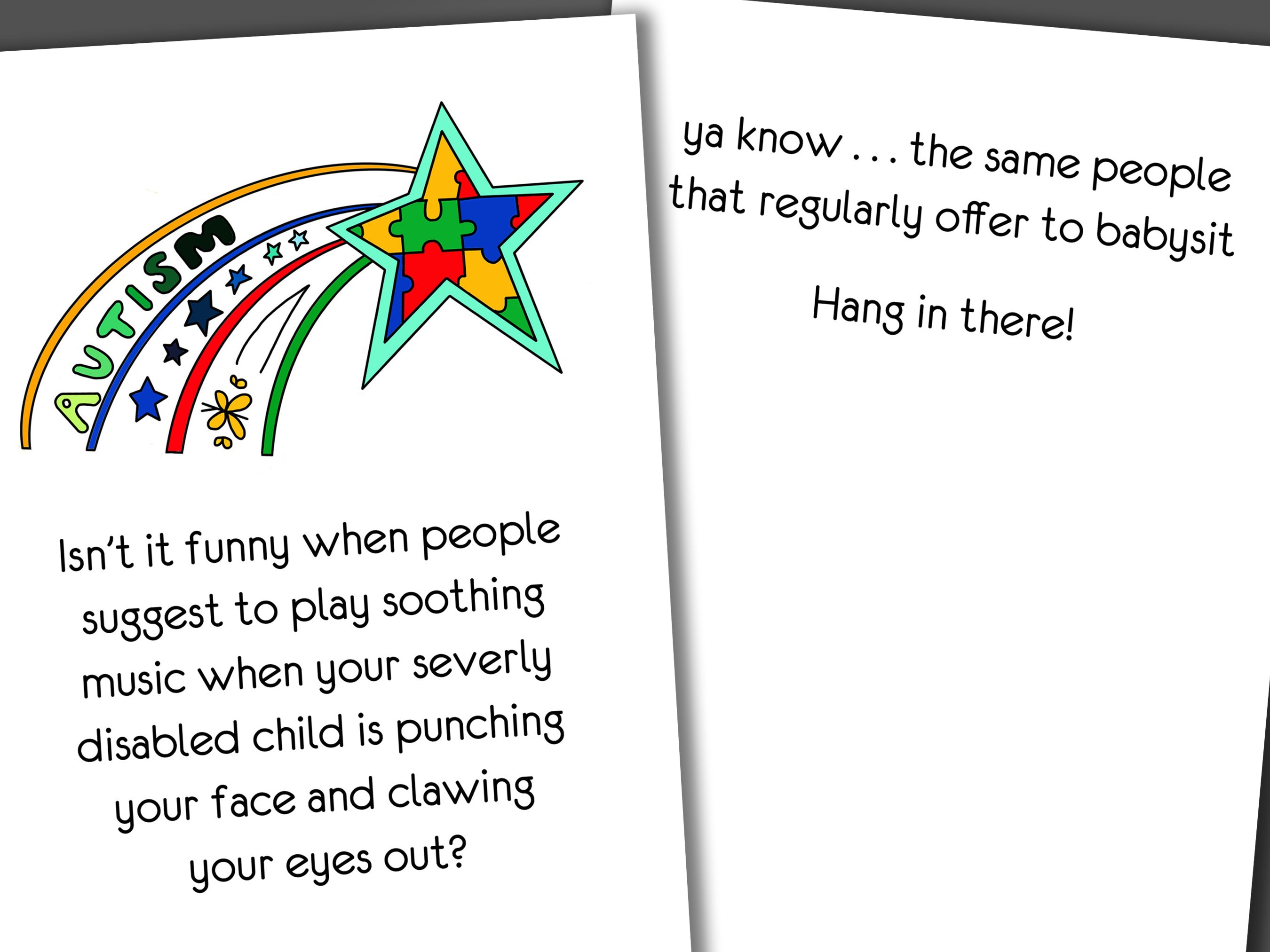 Autism & Meltdowns Special Needs Card, Funny Hang in There Card, Funny ...