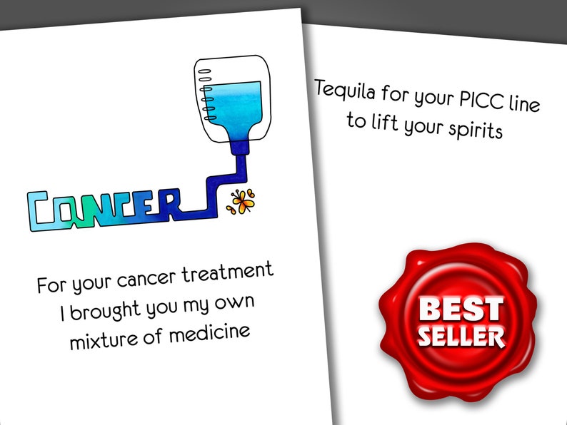Tequila in Your PICC Line Cancer Card, Funny Cancer Card, Funny Support ...