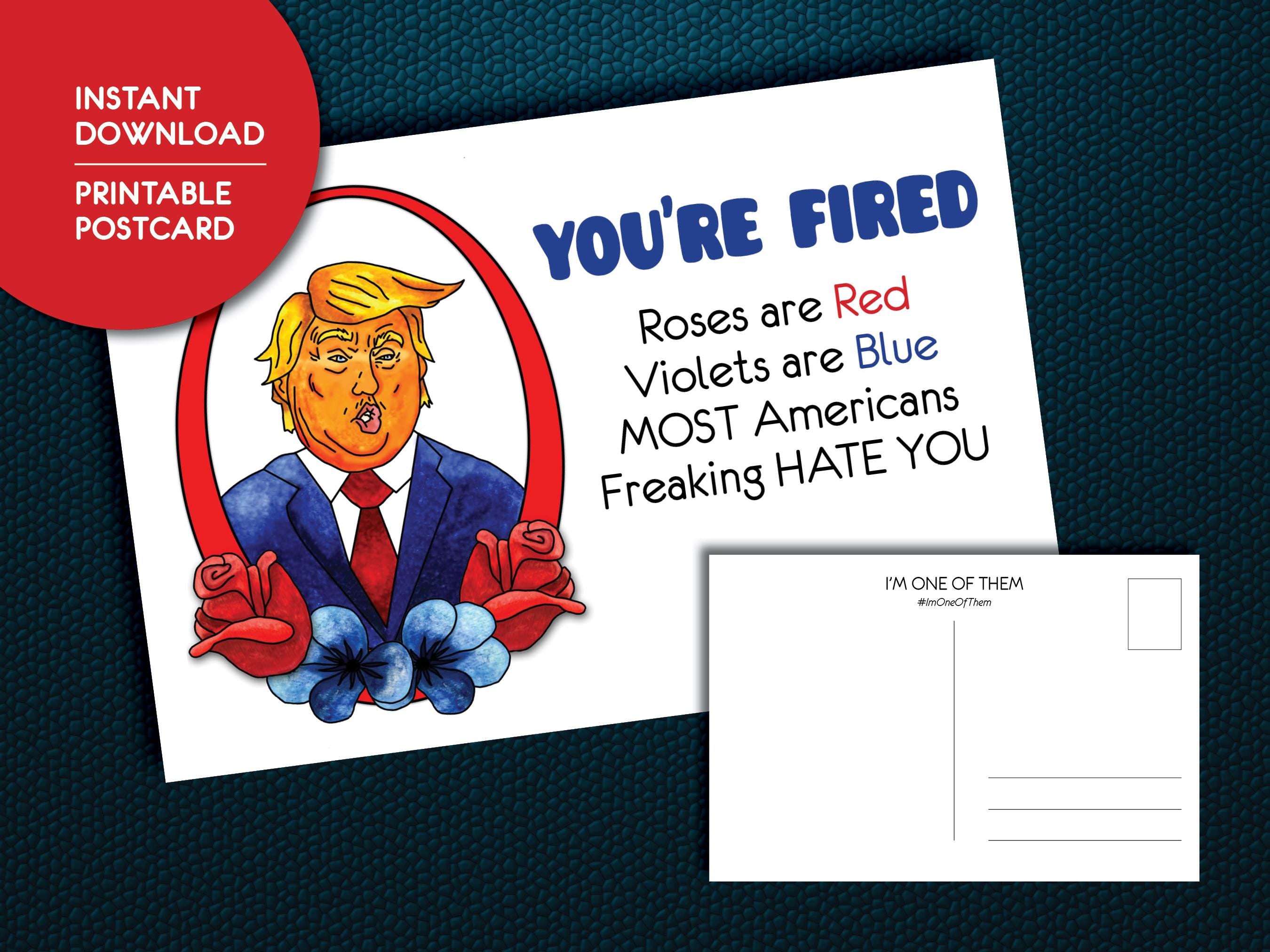 Trump Postcard Template Anti Trump Postcard Etsy