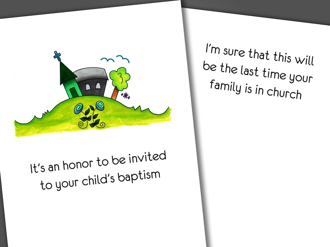 Church Baptism Cameo Funny Baptism Card Funny Adult Humor - Etsy