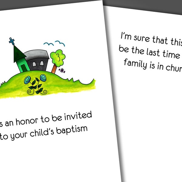 Funny Baptism Card - Etsy