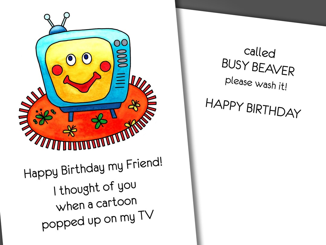 Busy Beaver Birthday Card, Funny Happy Birthday Card, Birthday Card for ...