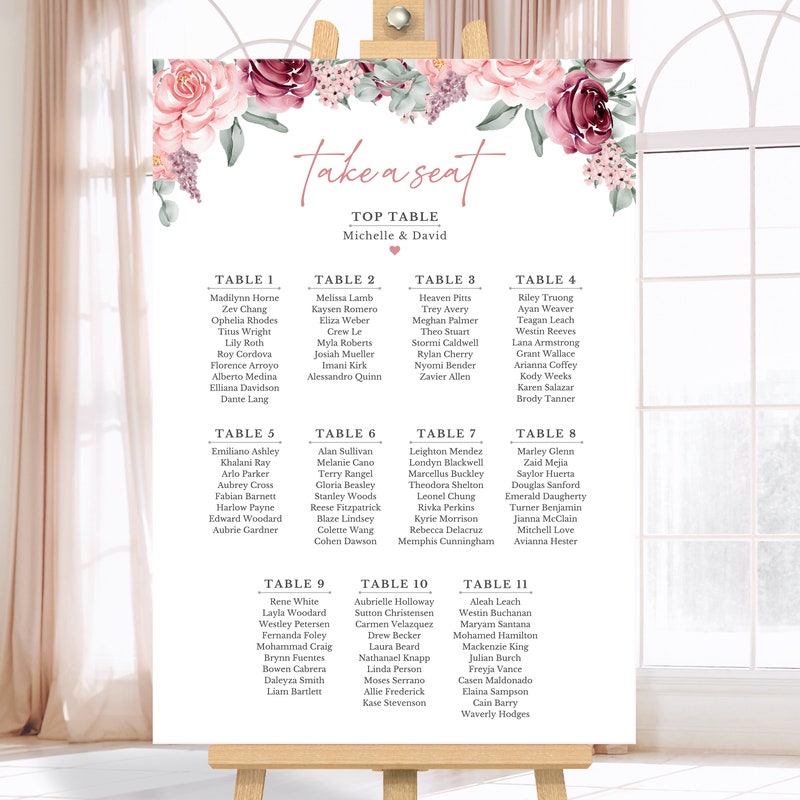Wedding Table Plan - Etsy UK