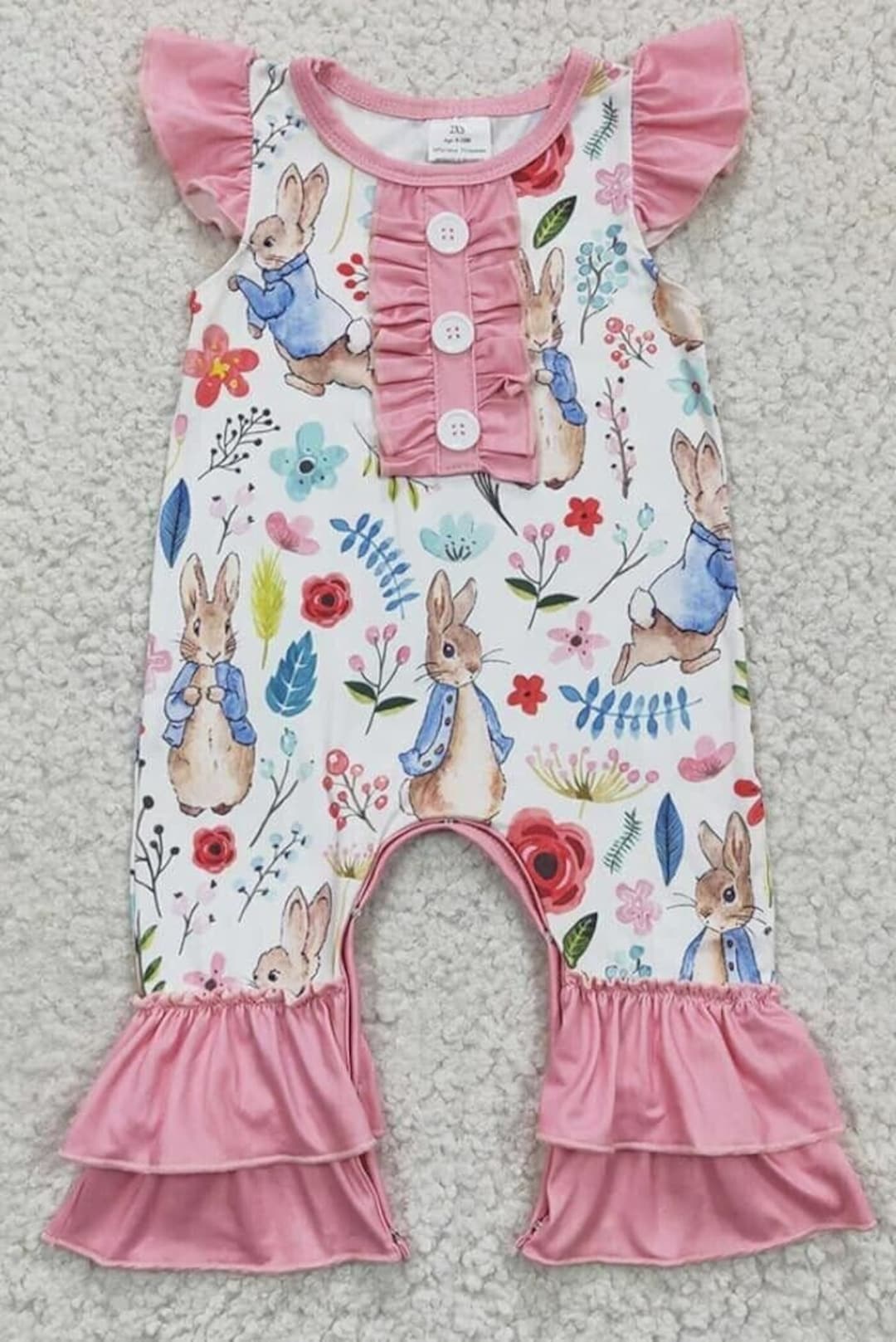 Boutique Girls Peter Rabbit Baby Romper Easter Spring Set NEW - Etsy