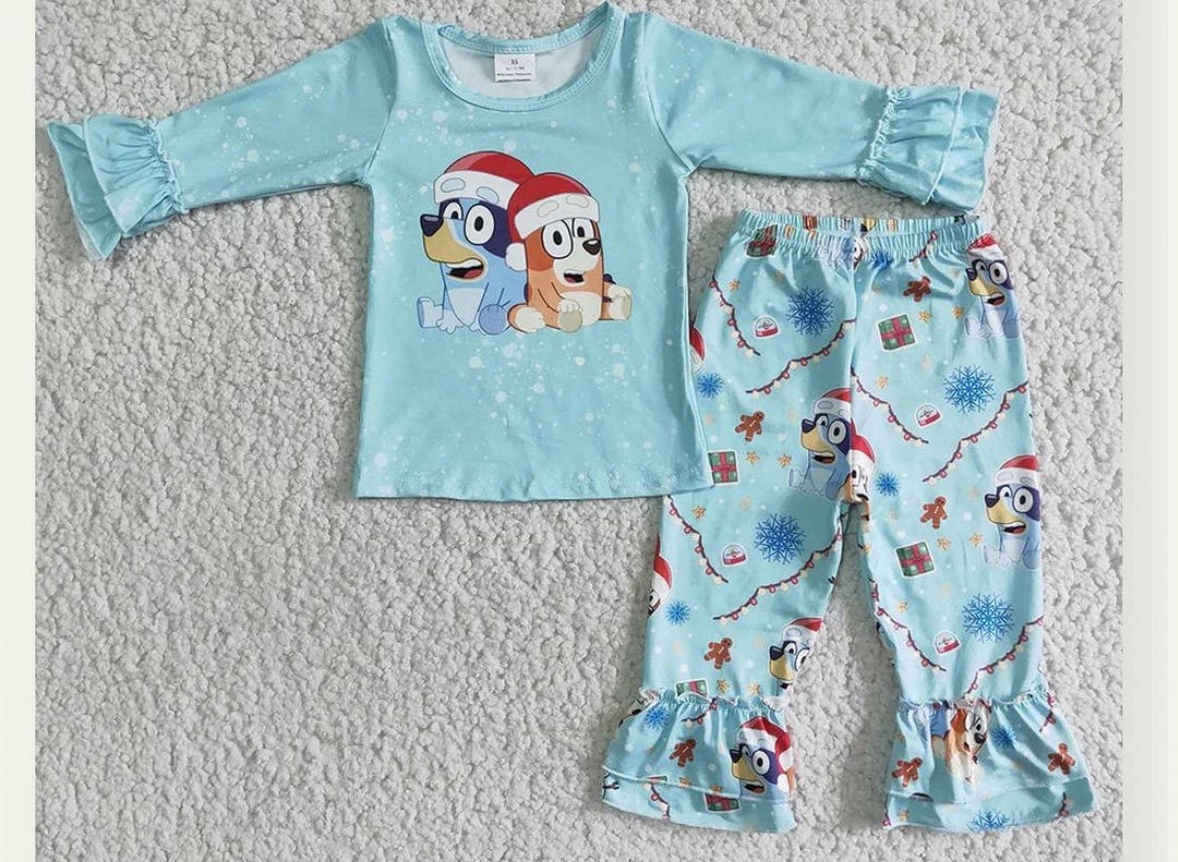 Baby Girls Christmas 2 Piece Bluey Bell Bottom Outfit Preorder - Etsy