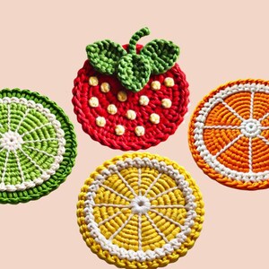 Crochet Summer Fruits Coaster Pattern: Beginner Friendly (PDF Pattern ...