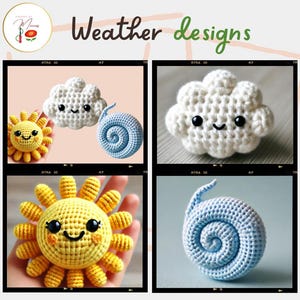 Crochet Pattern - Wind, Sun & Cloud Amigurumi – Beginner Friendly - Etsy