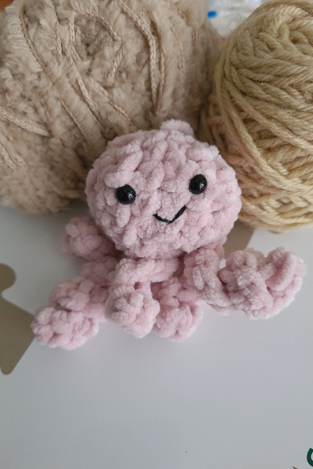 Super Cute Crochet Octopus, Baby Pink Octopus, Hand Made Little Sea ...
