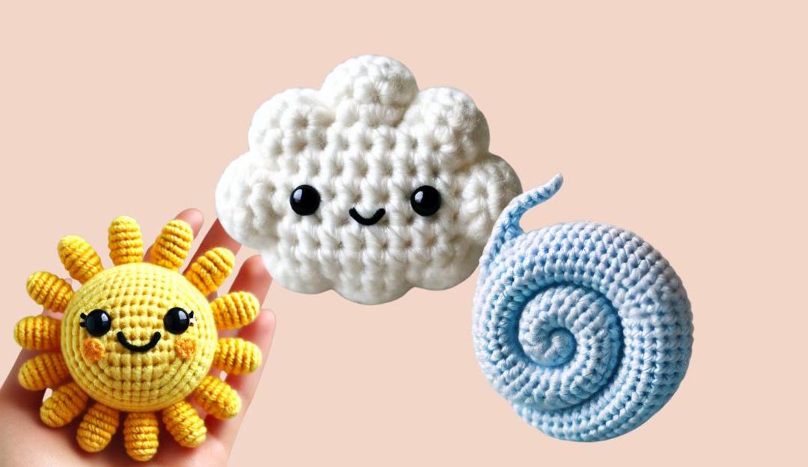 Crochet Pattern - Wind, Sun & Cloud Amigurumi – Beginner Friendly - Etsy