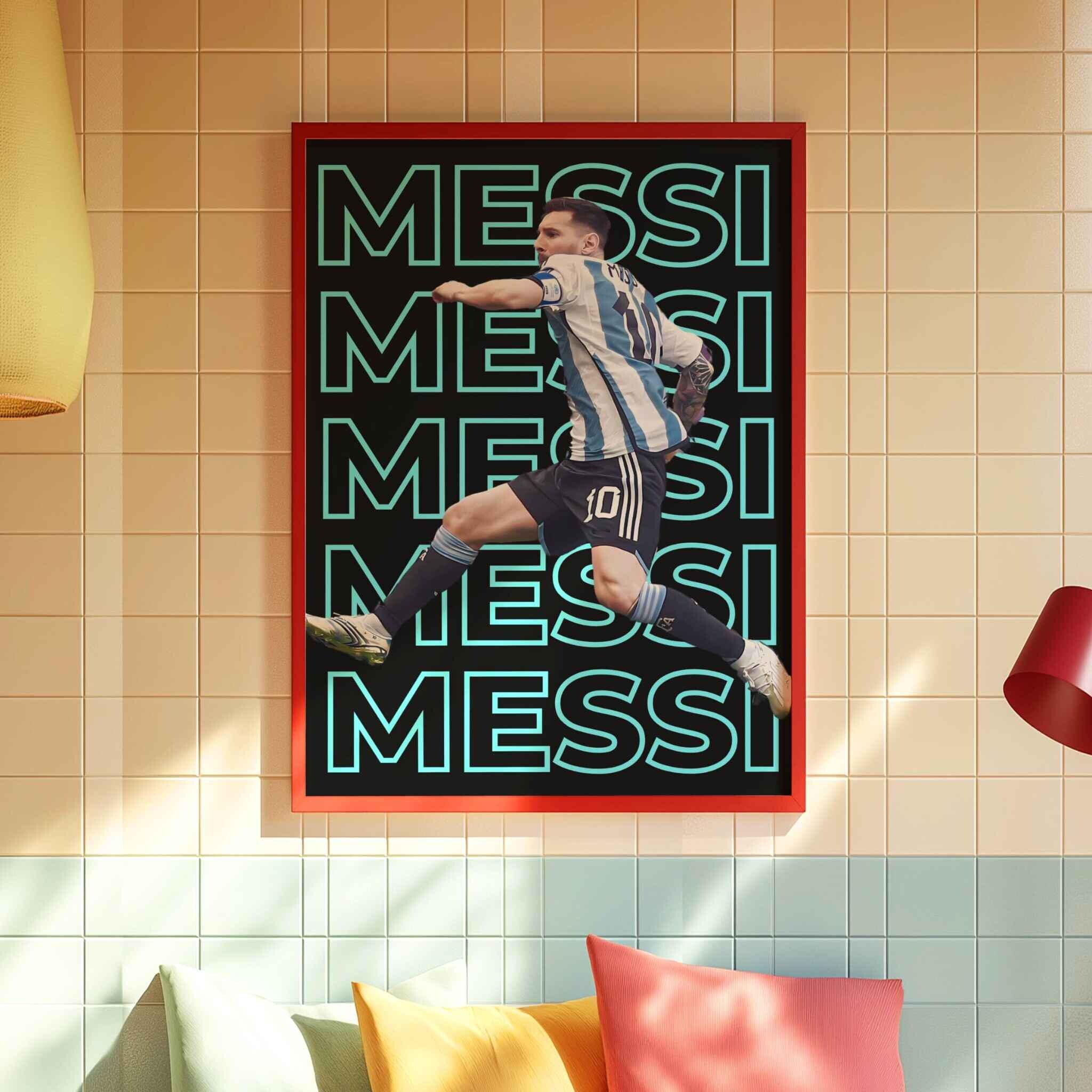 Lionel Messi Poster, Argentina Soccer Print, Trendy Wall Art, Leo Messi ...